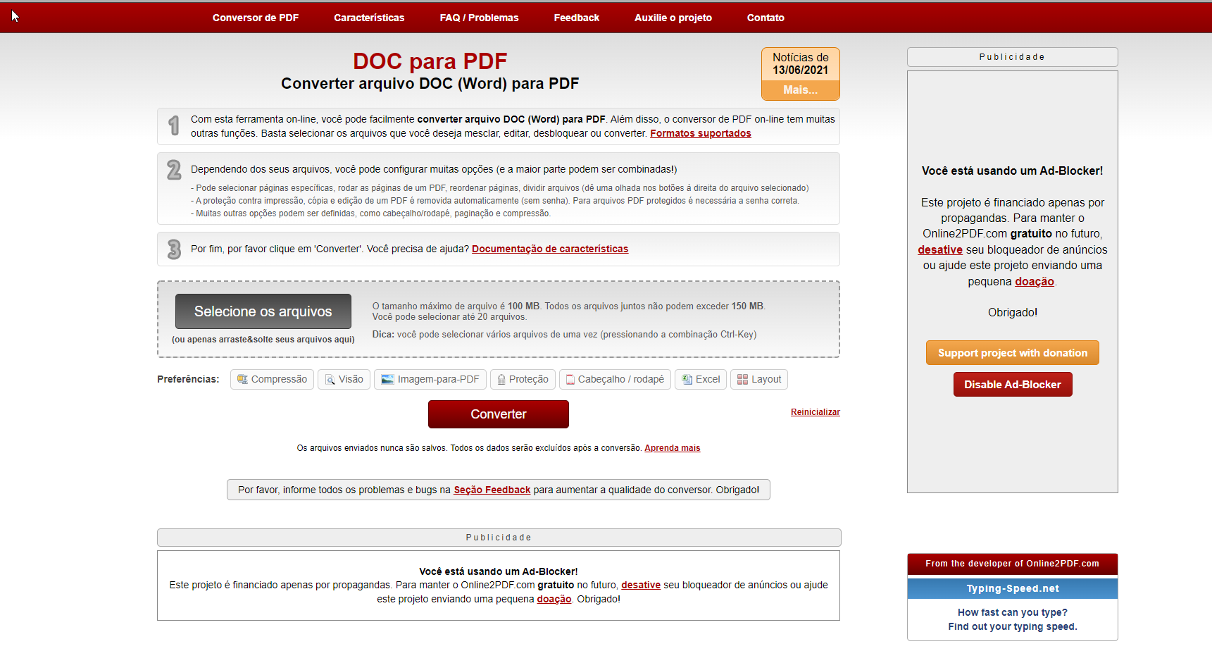 Aprenda a converter arquivos Word e PDF online